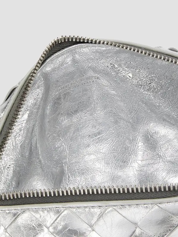 Bottega Veneta Mini Wallace Metallic Leather Top Handle Bag