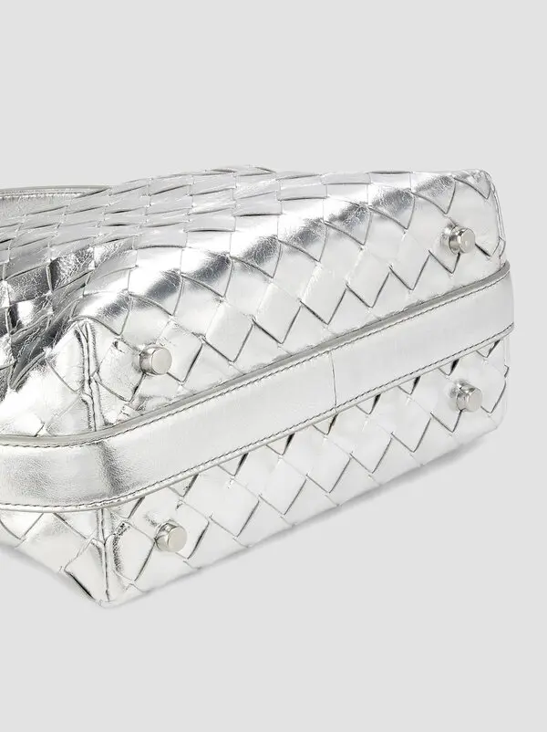 Bottega Veneta Mini Wallace Metallic Leather Top Handle Bag