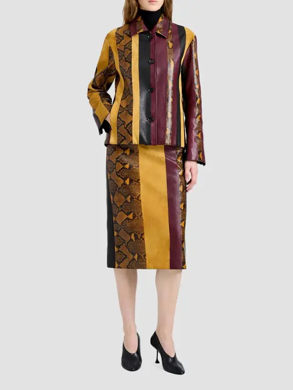 Proenza Schouler Sirine Pieced Leather Knee-length Skirt