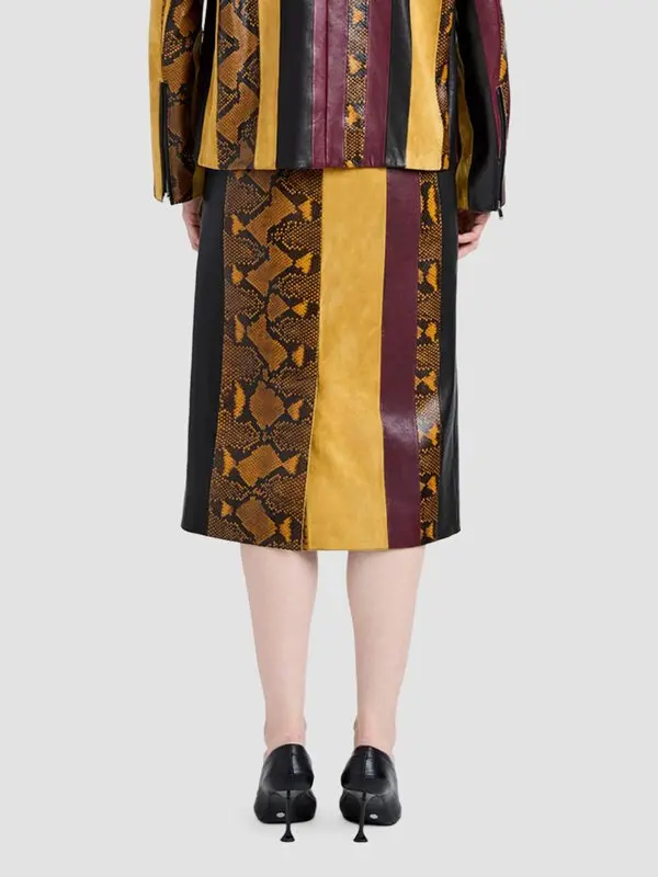 Proenza Schouler Sirine Pieced Leather Knee-length Skirt