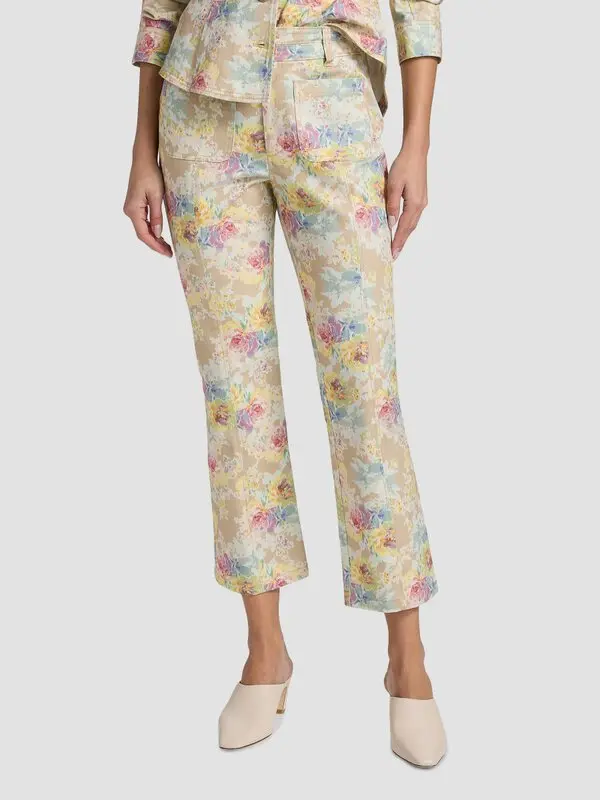 Cinq À Sept Ikat Bouquet Dorothea Floral Crop Jeans