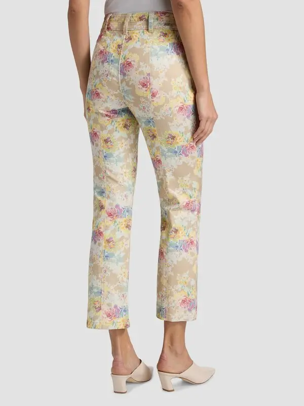 Cinq À Sept Ikat Bouquet Dorothea Floral Crop Jeans