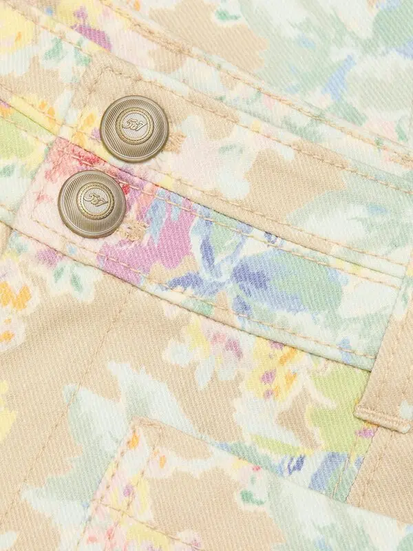 Cinq À Sept Ikat Bouquet Dorothea Floral Crop Jeans