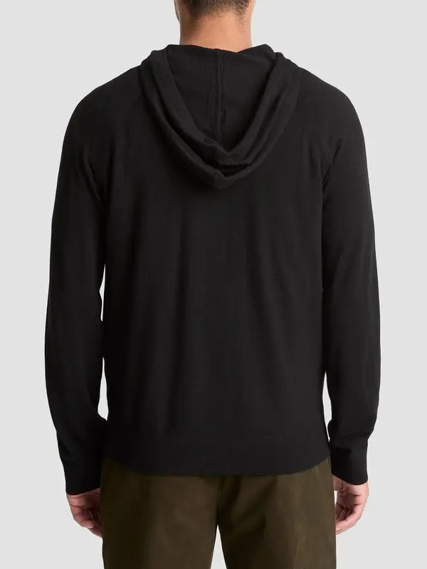 Vince Wool-cashmere Relaxed-fit Hoodie - Black