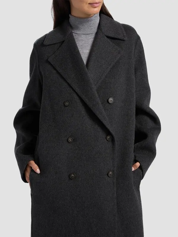 Vince Wool-blend Double-breasted Longline Coat
