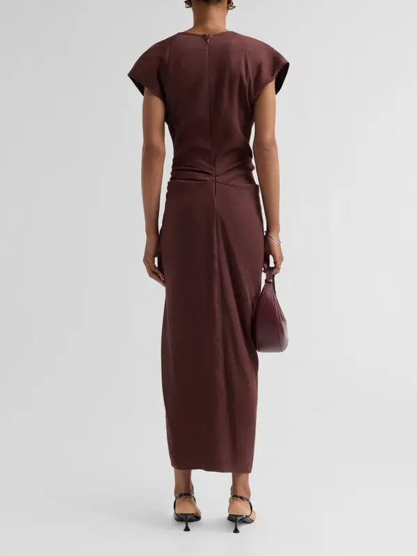 Proenza Schouler Bettina Linen-blend Draped Midi-dress