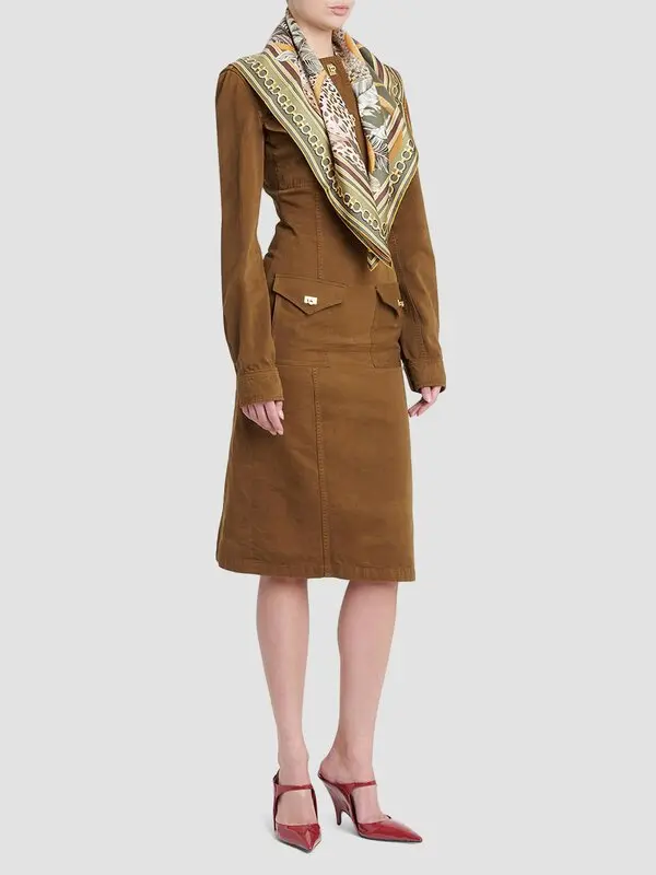 FERRAGAMO Leopard-print Silk Scarf
