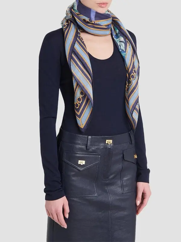 FERRAGAMO Leopard-print Cashmere Scarf