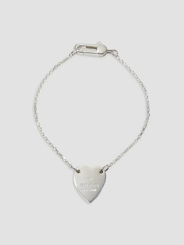 Gucci Heart Charm Sterling Bracelet