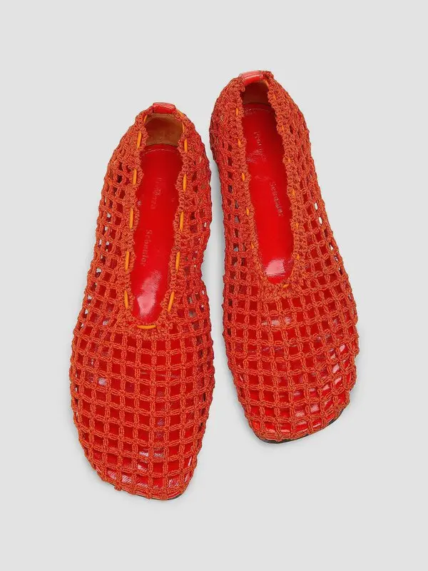 Proenza Schouler Slant Crochet Ballet Flats