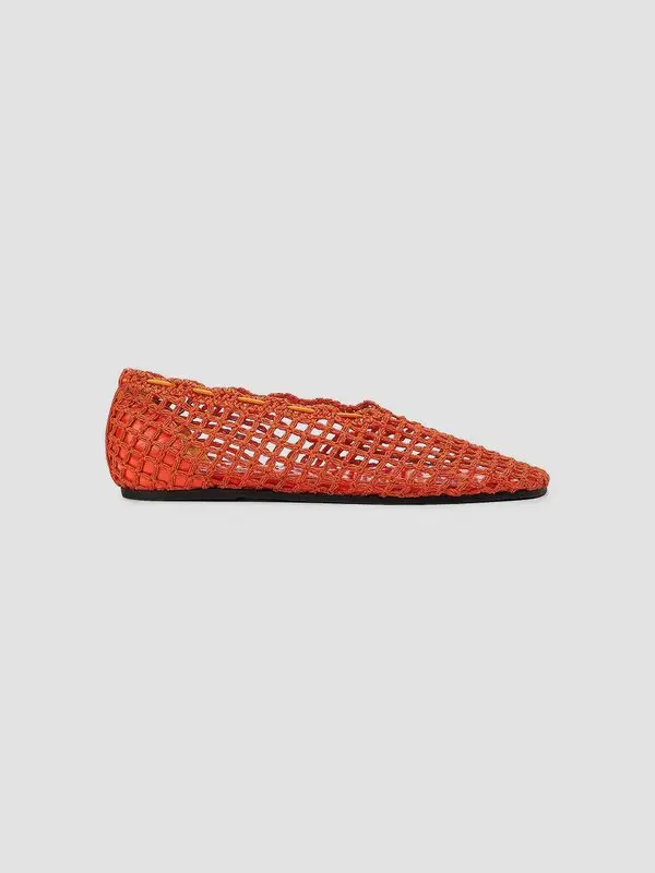 Proenza Schouler Slant Crochet Ballet Flats - Flame