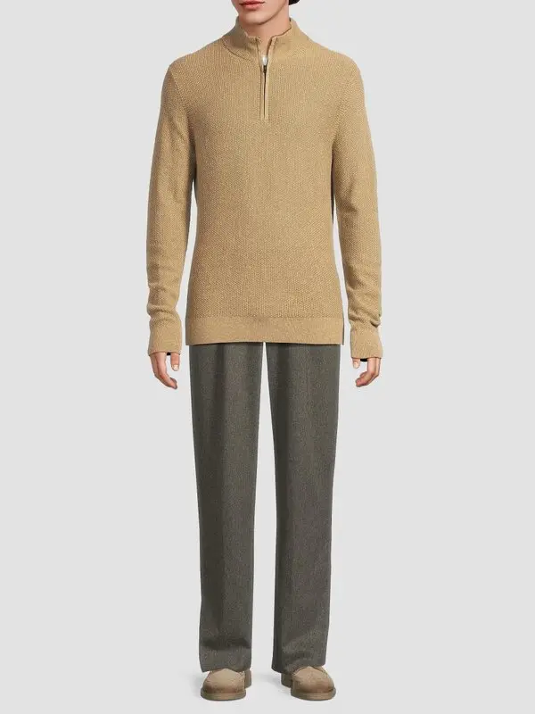 Vince Geo-jacquard Quarter-zip Sweater