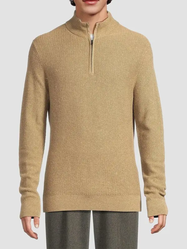 Vince Geo-jacquard Quarter-zip Sweater