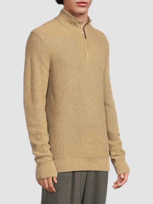 Vince Geo-jacquard Quarter-zip Sweater