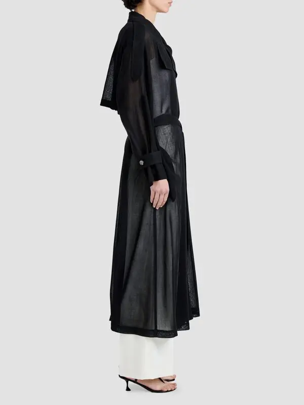 Proenza Schouler Esha Sheer Wool Coat