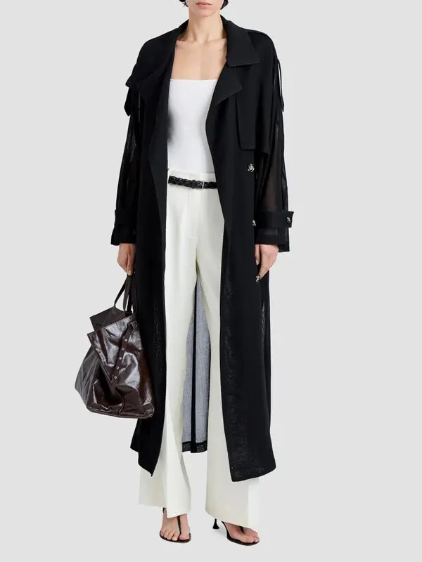 Proenza Schouler Esha Sheer Wool Coat