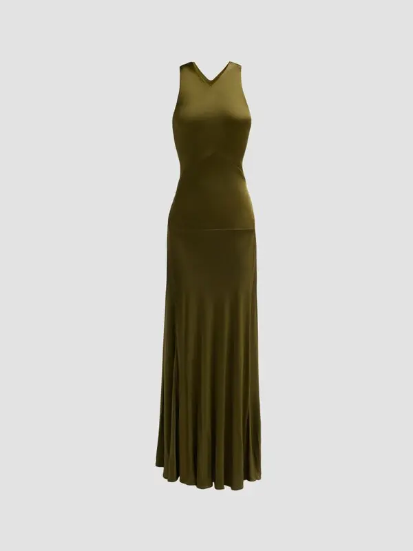 Proenza Schouler Naia Satin Jersey Maxi Dress - Moss