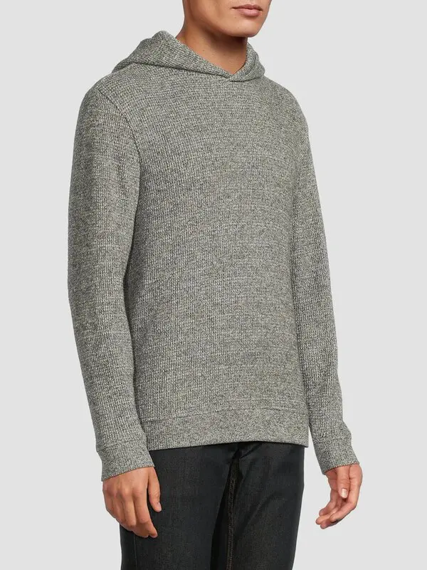 Vince Brushed Waffle-knit Hoodie