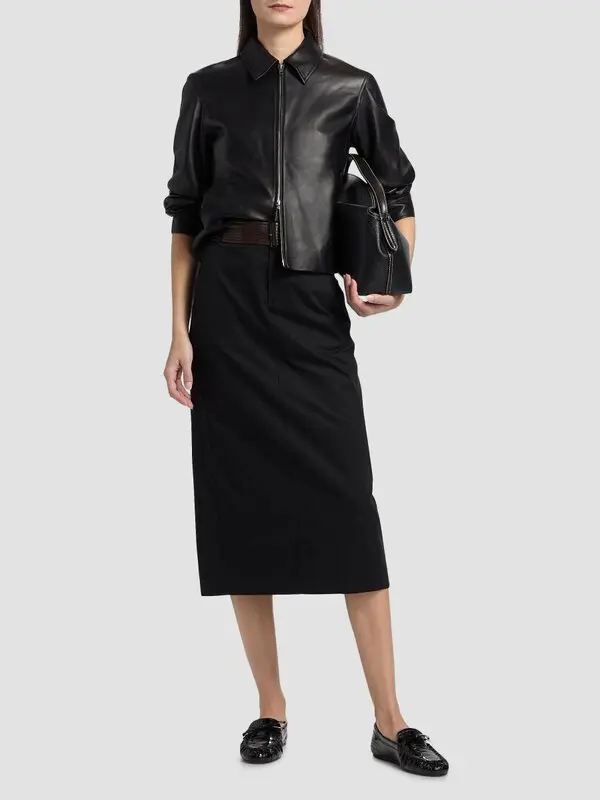 Vince Leather Zip-front Crop Jacket