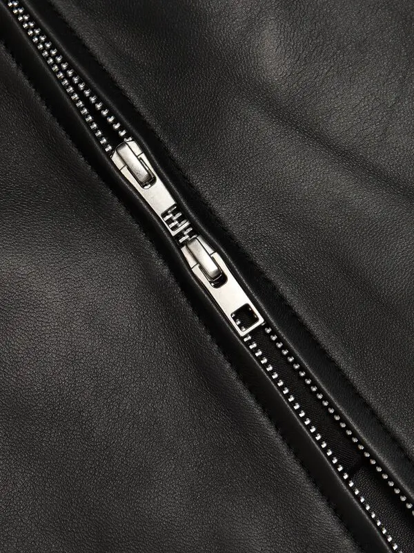 Vince Leather Zip-front Crop Jacket