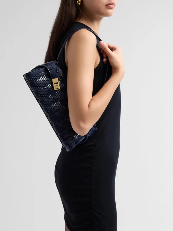 FERRAGAMO Hug Whispers Patent Leather East-west Shoulder Bag