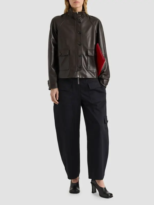 Proenza Schouler White Label Gio Leather Stand-collar Jacket
