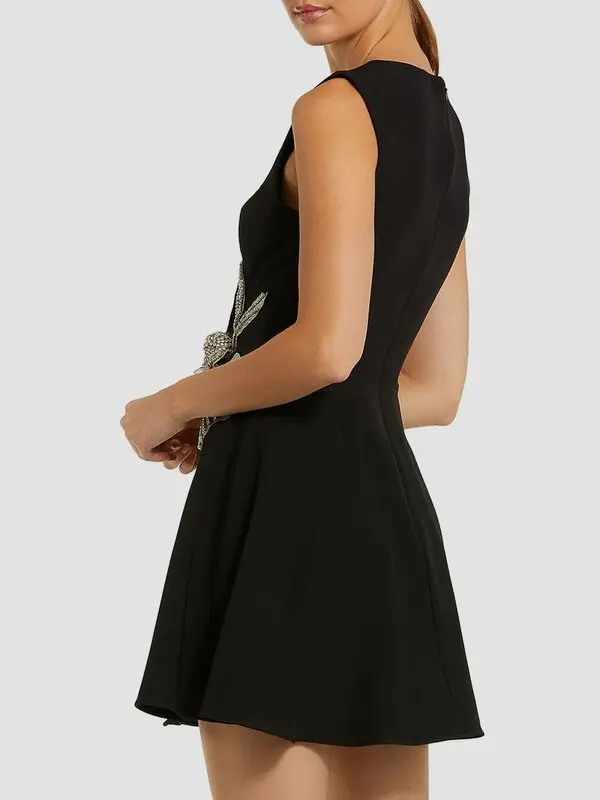 Mac Duggal Embellished Crepe Minidress - Black