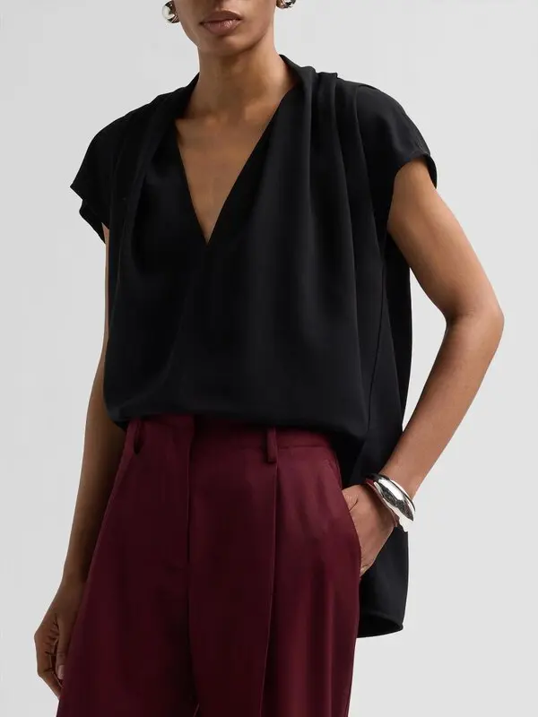 Proenza Schouler Ranli Double-faced Crepe Top