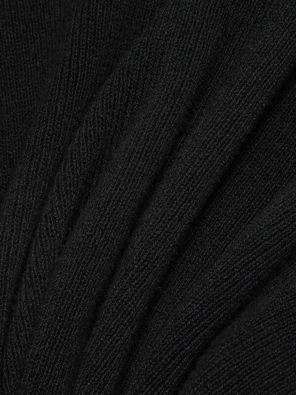 Vince Rib-knit Cotton-blend V-neck Sweater - Black
