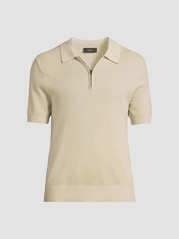 Vince Piqué Cotton-blend Polo Shirt - Parchment