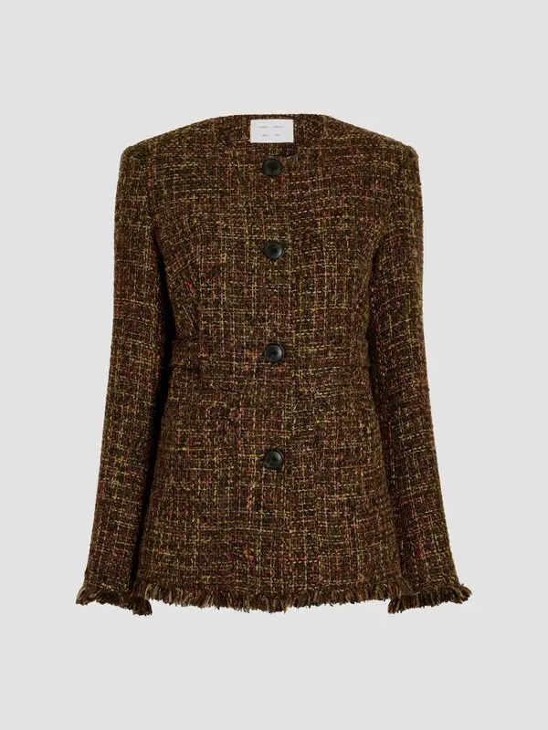 Proenza Schouler White Label Aurelia Tweed Collarless Jacket