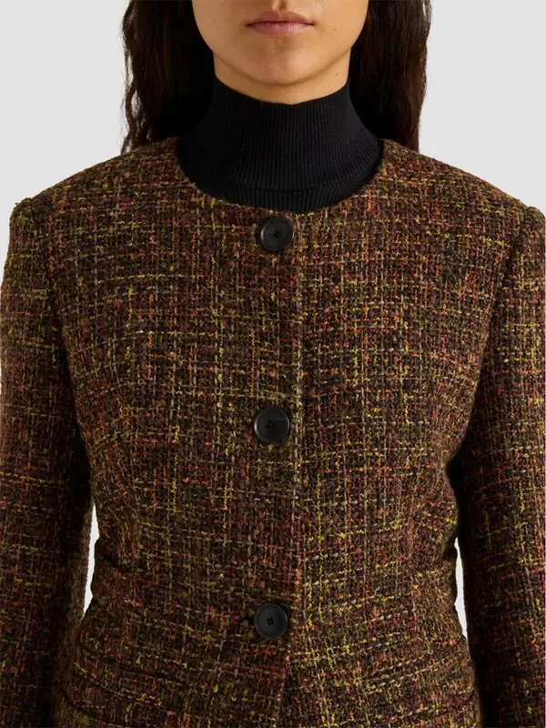 Proenza Schouler White Label Aurelia Tweed Collarless Jacket