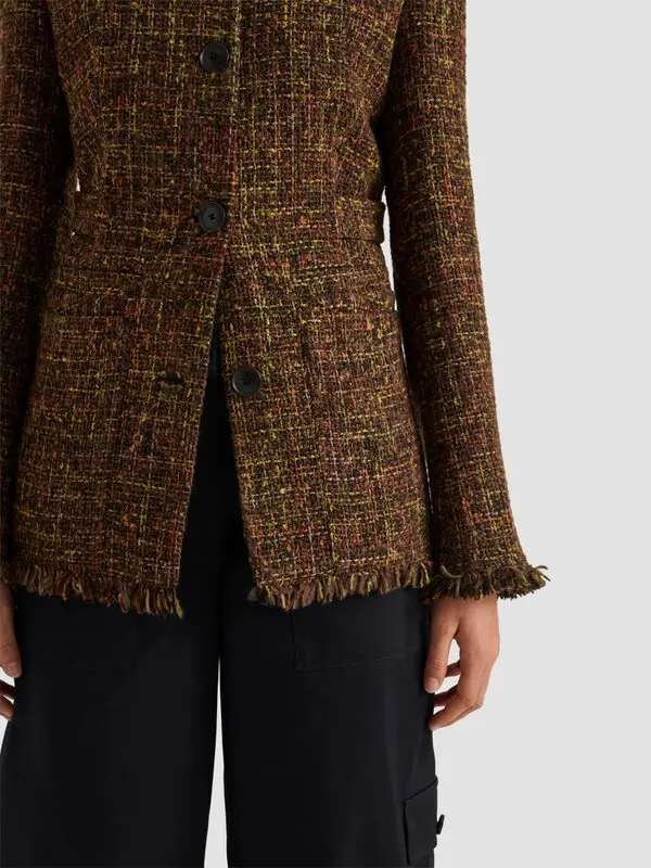 Proenza Schouler White Label Aurelia Tweed Collarless Jacket
