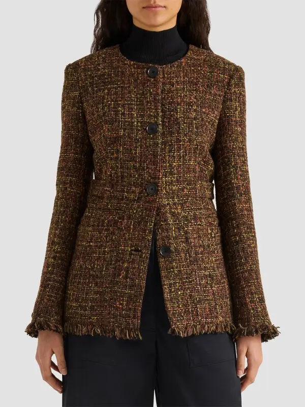 Proenza Schouler White Label Aurelia Tweed Collarless Jacket