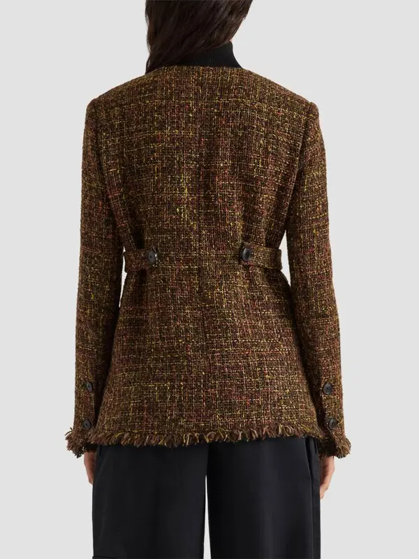 Proenza Schouler White Label Aurelia Tweed Collarless Jacket