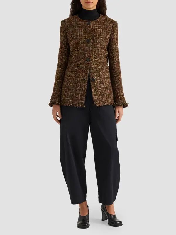 Proenza Schouler White Label Aurelia Tweed Collarless Jacket