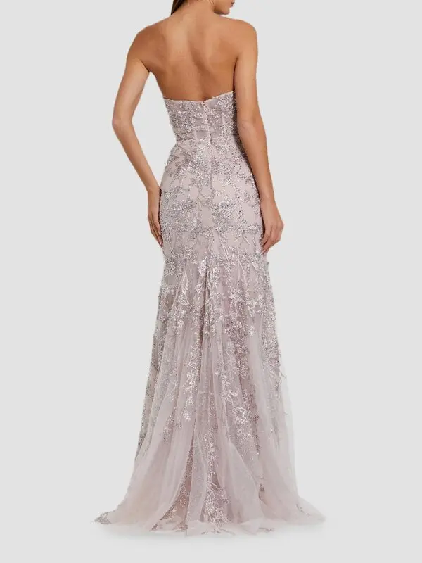 Mac Duggal Prom Floral Embellished Strapless Gown