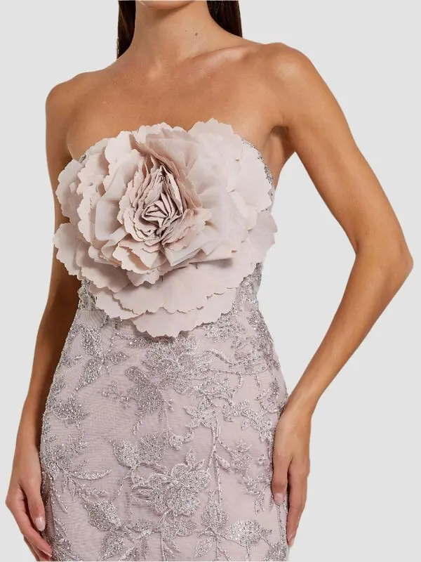 Mac Duggal Prom Floral Embellished Strapless Gown