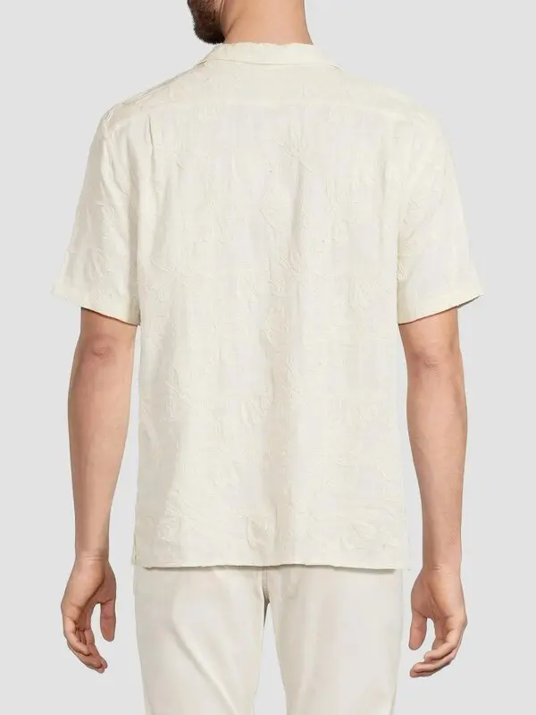 Vince Embroidered Floral Camp Shirt