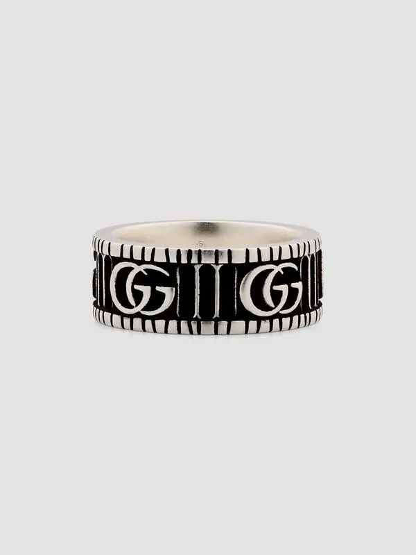 Gucci Gg Marmont Band Ring In Aged 8mm