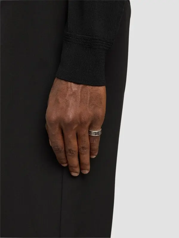 Gucci Gg Marmont Band Ring In Aged 8mm
