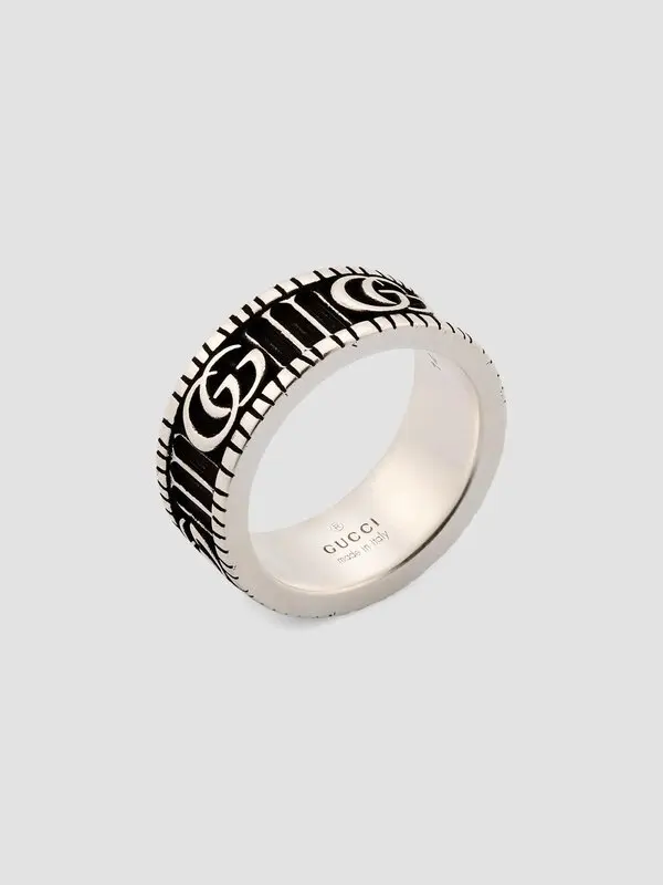 Gucci Gg Marmont Band Ring In Aged 8mm
