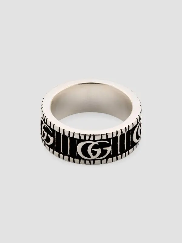 Gucci Gg Marmont Band Ring In Aged 8mm