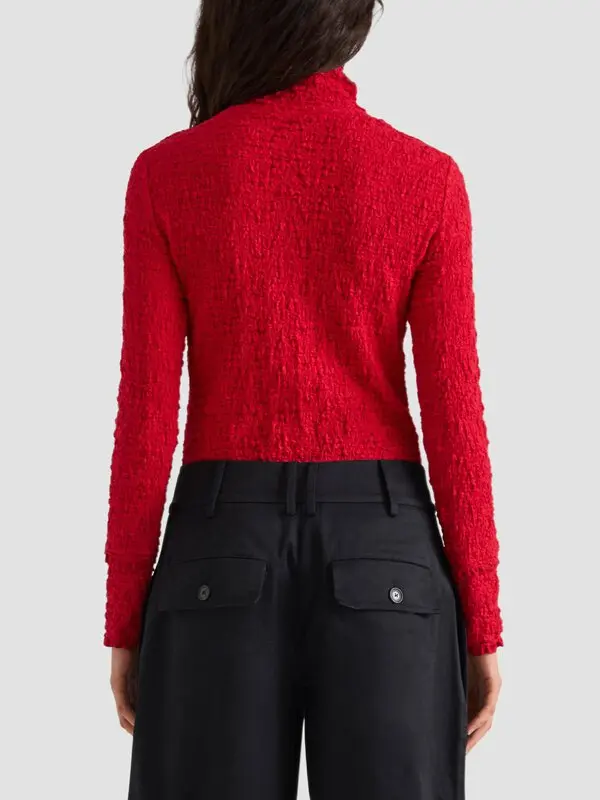 Proenza Schouler White Label Harriet Stretch Jacquard Turtleneck Top