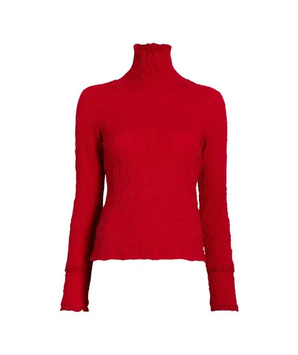 Proenza Schouler White Label Harriet Stretch Jacquard Turtleneck Top - Red