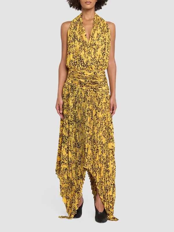 Proenza Schouler Paulina Printed Pleated Midi Dress