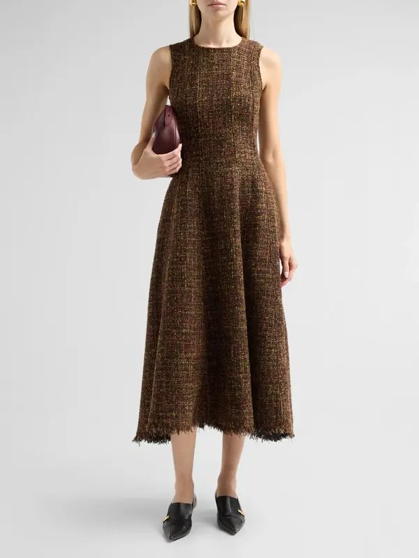 Proenza Schouler White Label Beatrix Textured Tweed Midi Dress