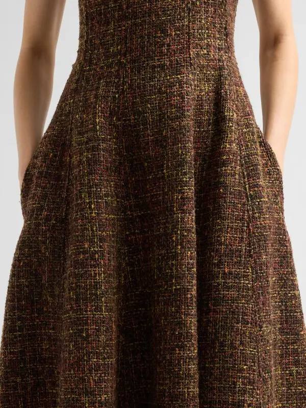 Proenza Schouler White Label Beatrix Textured Tweed Midi Dress