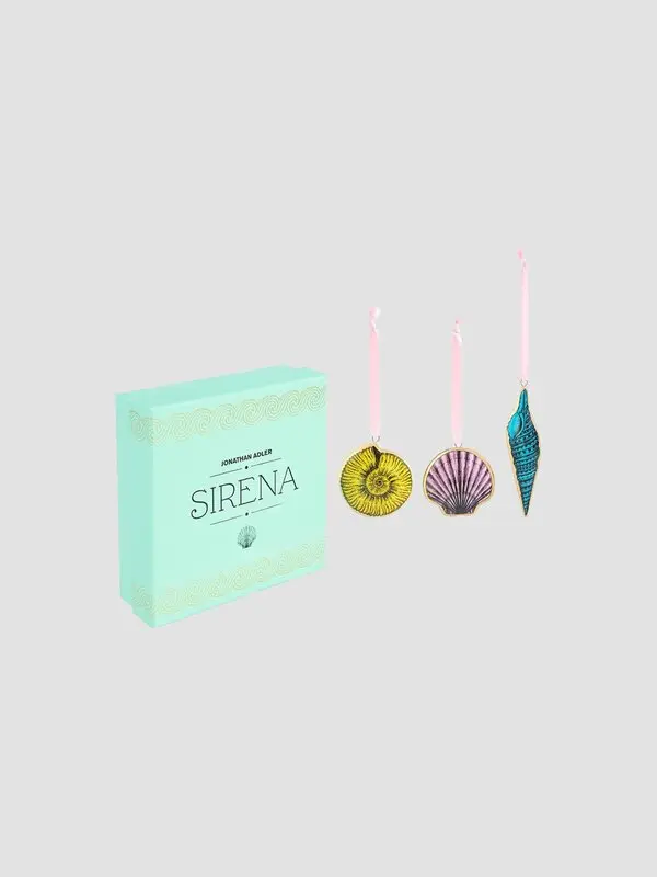 Jonathan Adler Holiday Sirena 3-piece Porcelain Ornat Set