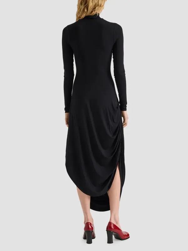 Proenza Schouler White Label Imogen Ruched Stretch-jersey Midi Dress - Black